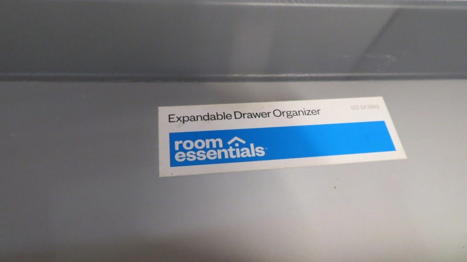Room Essentials Expandable Flatware Organizer Gray Large Drawer Tray ...