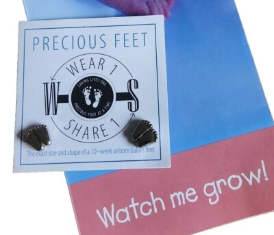 Precious Feet Lapel | NEW | 2 Pins | Pro Life Symbol Silver Tone | eBay