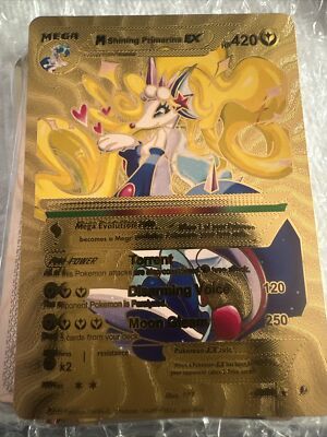 Pokemon Gold Foil Fan Art Collection Mega Shining Primarina EX NM | eBay