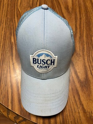 Busch Light Beer K Products Hat Mesh Trucker Cap Logo Patch Light Blue ...
