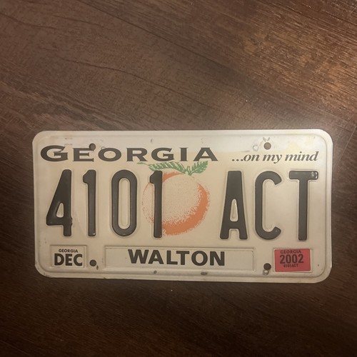 GEORGIA LICENSE PLATE w/ Word” ACT” sale Helps MERCY SHIPS. Exc ...