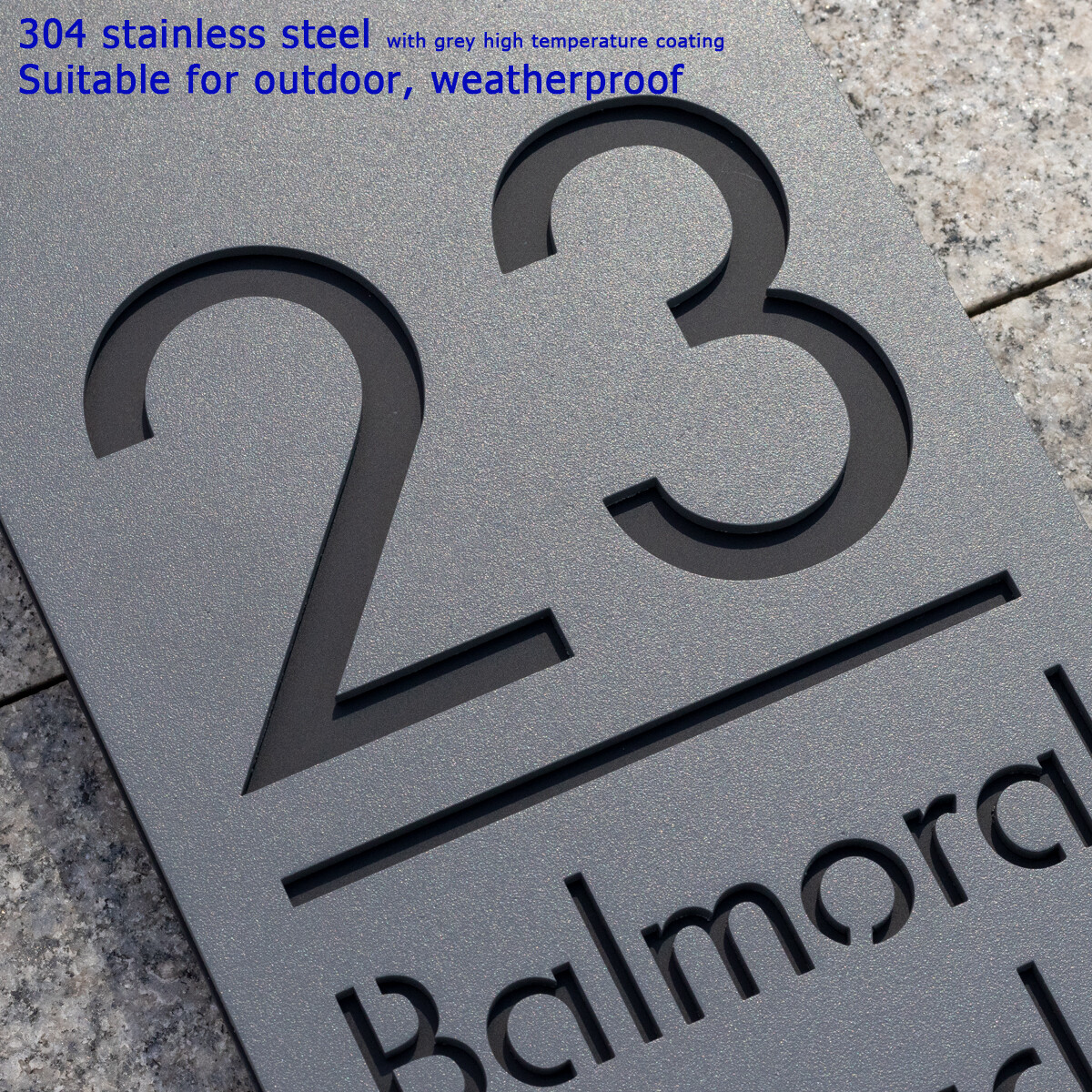 Custom House Number Sign Street Name Address Plaque Stainless Steel | eBay