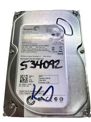 Seagate Barracuda 7200.12 ST3500413AS 500 GB 3.5" SATA III Hard Drive ...