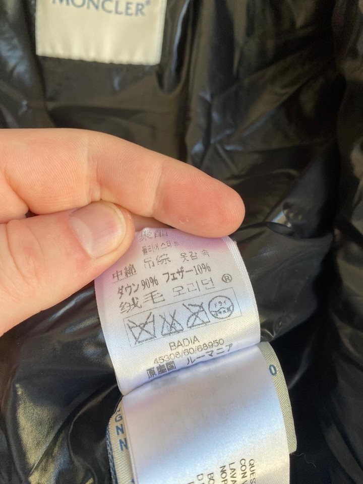 Moncler Badia VTG womens zip up Down Puffer jacket big logo | eBay