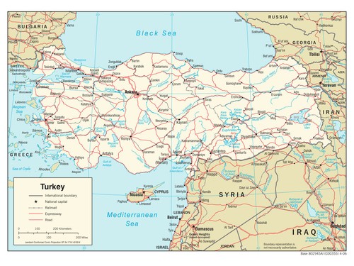 Turkey Road Highway Transportation Map Country Nation Poster Print | eBay