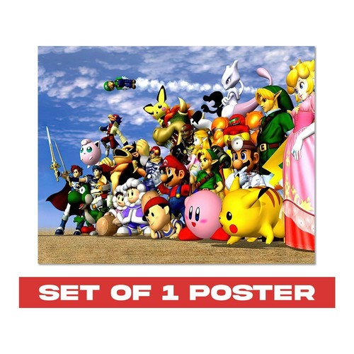 Super Smash Bros Melee Art Poster - Nintendo Game Room Decor Gift for ...