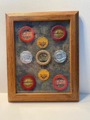 Framed Vintage Milk Bottle Cap Display Some Rare Caps Pennsylvania | eBay