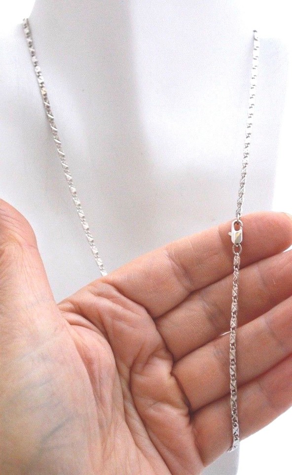 SILVER BY THE INCH FLAT SCROLL 2MM NECKLACE STERLING SILVER RHODUIM ...