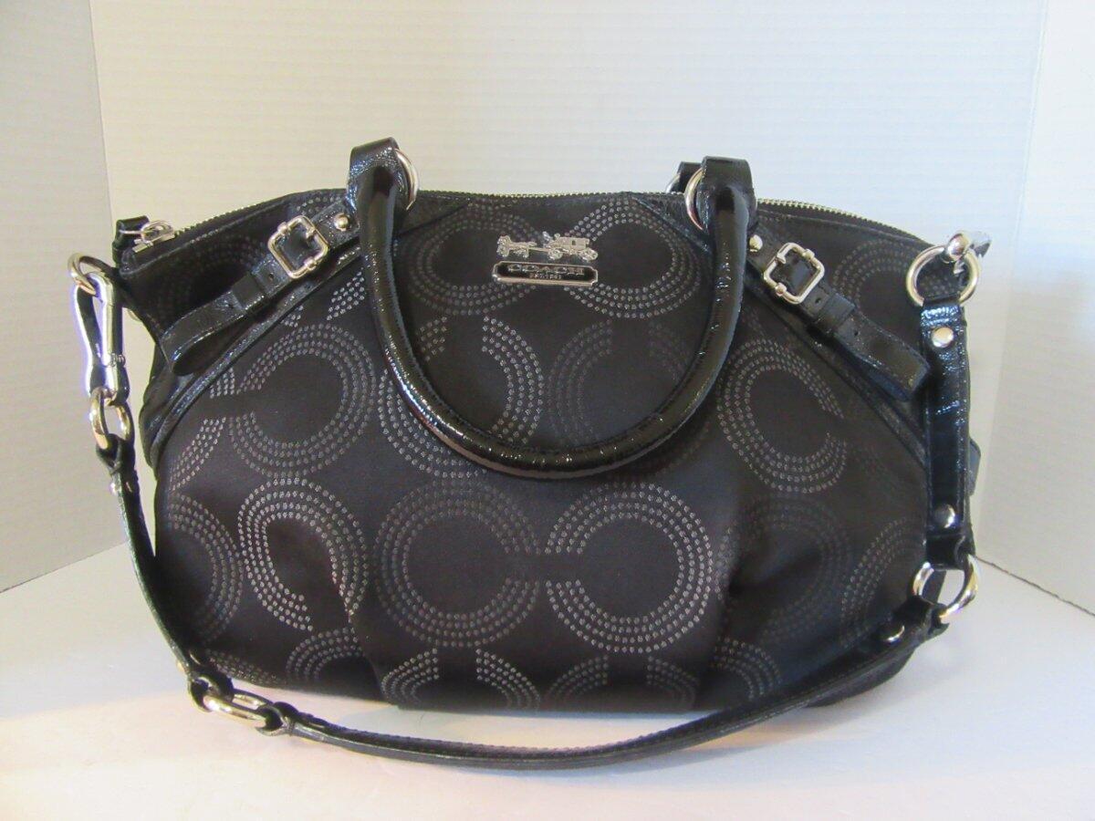 Coach Madison Sophia Op Art Black Sateen Satchel Shou… - Gem