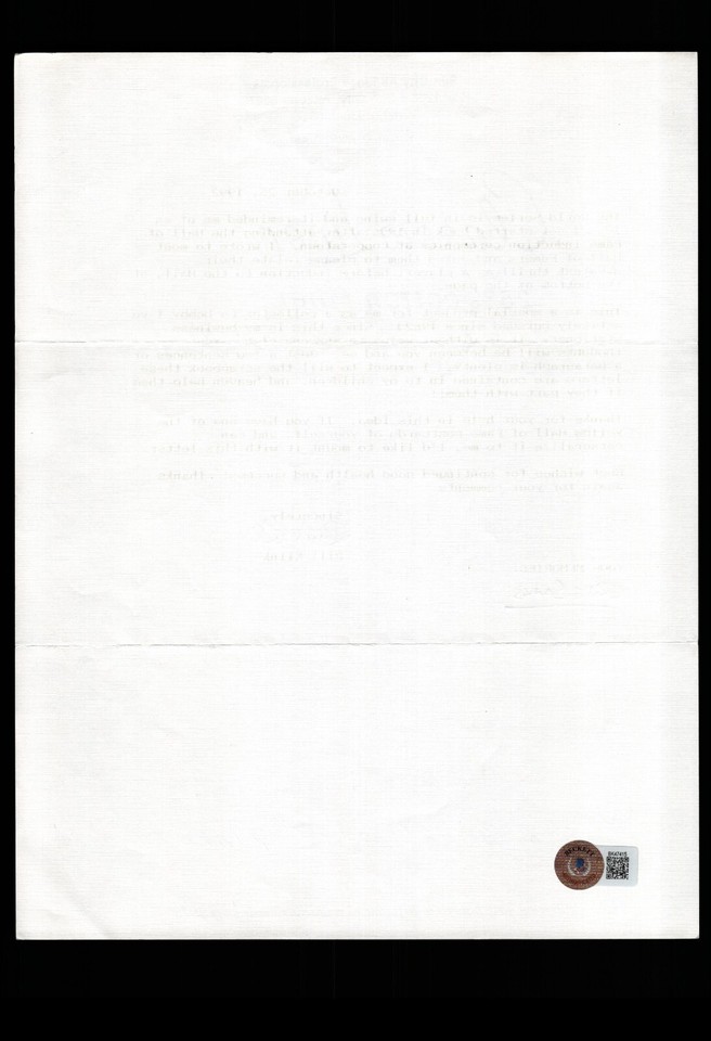 FAN LETTER RESPONSE FROM HOF ERNIE BANKS RE: GREATEST THRILL, BAS ...