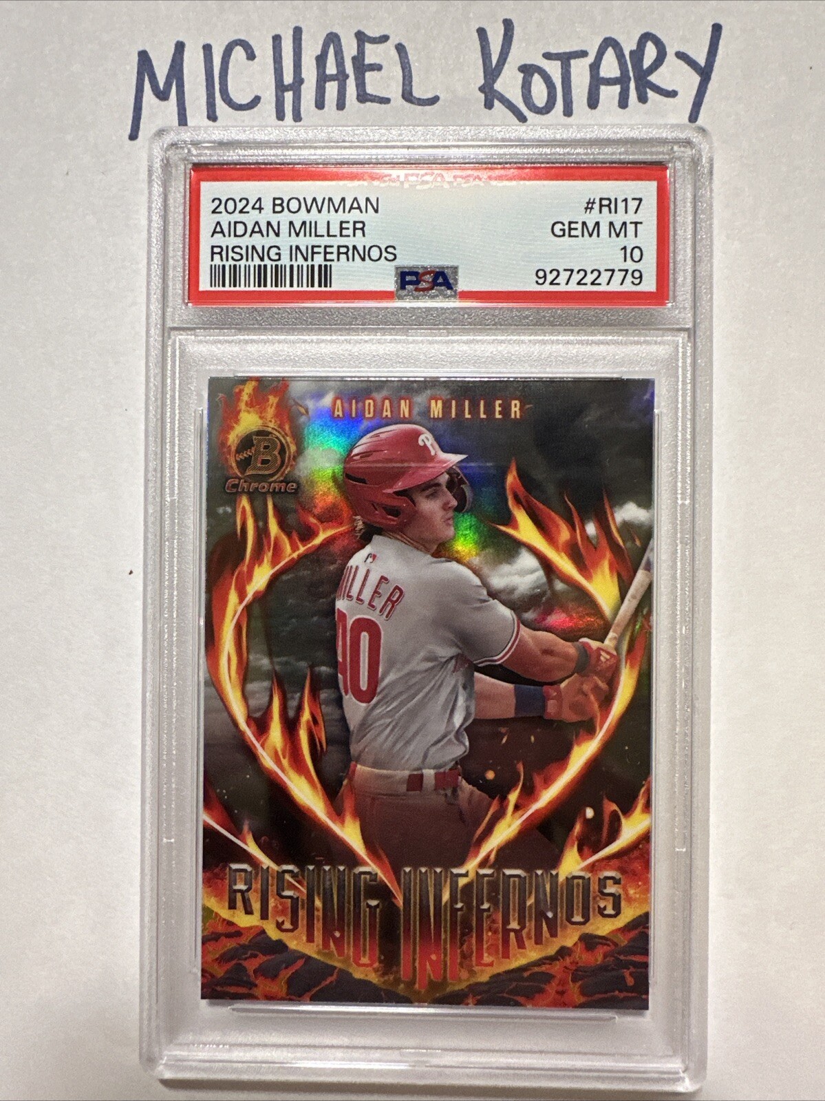 AIDAN MILLER 2024 BOWMAN RISING INFERNOS PSA 10 PHILLIES RI17 Chrome Ssp | eBay