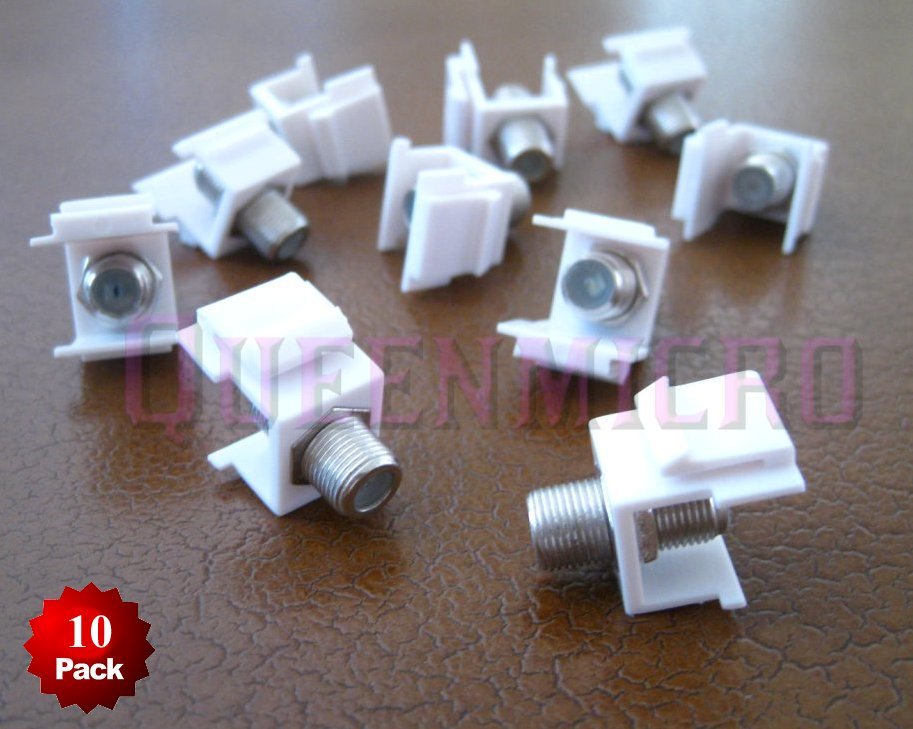 10 x F type Insert Keystone Modular Jack Cable Coaxial Coax Connector ...
