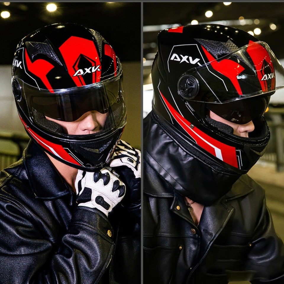 Double-layer Mirror Full Face Helmet Motorcycle Riding Helmet Men Women ...