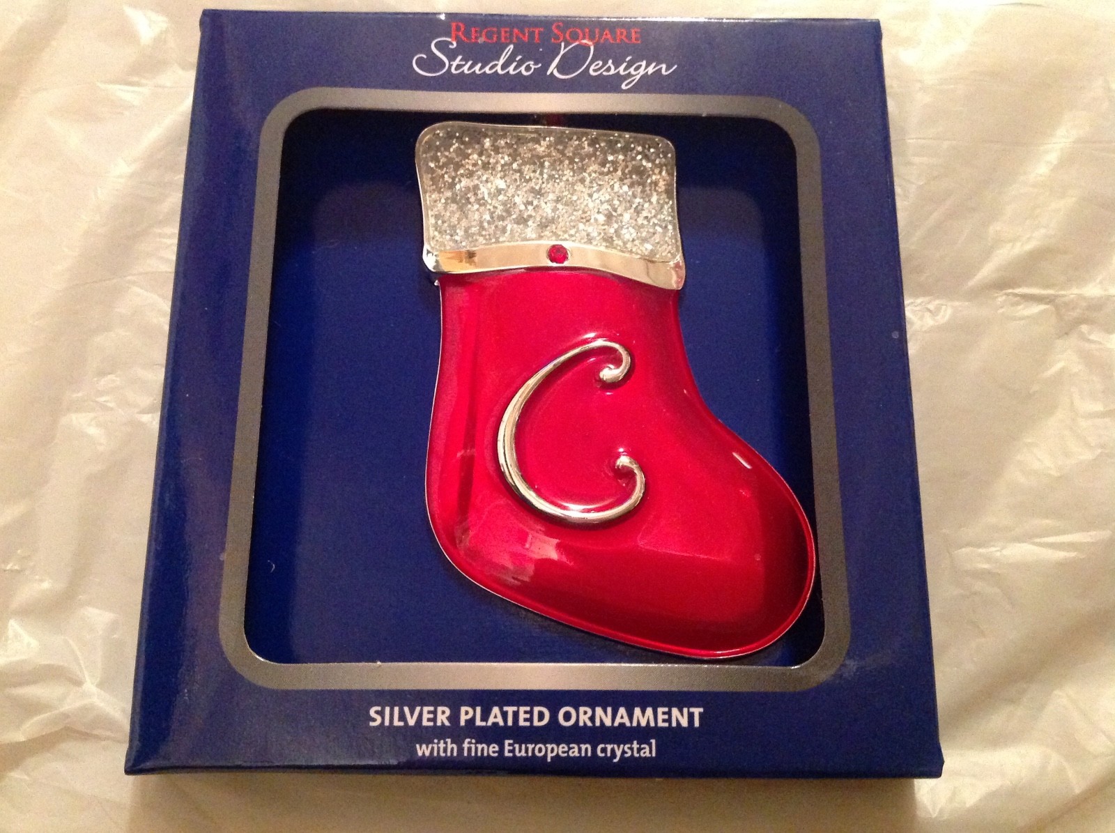 NEW STUDIO DESIGN regent square new letter "C" stocking monogram ...