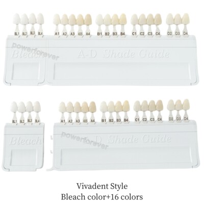 Dental Teeth Shade Guide Porcelain lvoclar 20Color A-D Tooth 4-Bleach ...