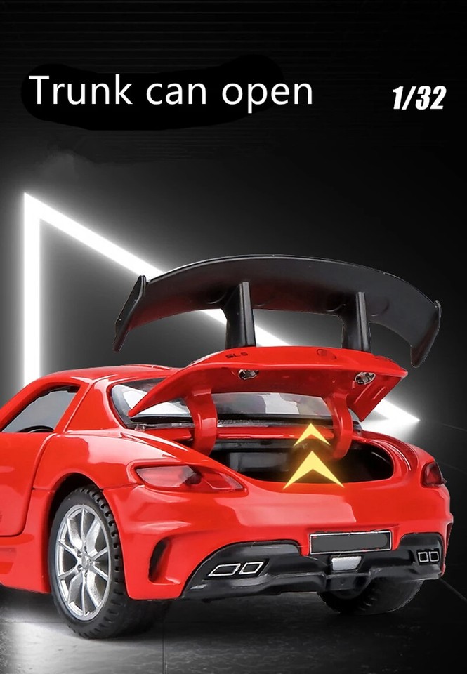 NEW 1:32 Mercedes Benz SLS Diecast Car Model Simulation Sound & Light ...
