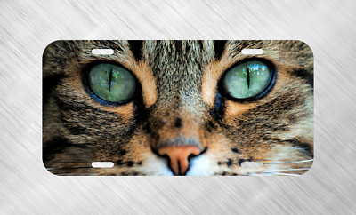 New Green Cat Eyes Kitty Kitten Gato Meow License Plate Auto Car Tag ...