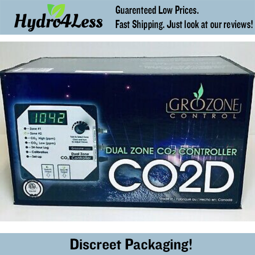 Grozone CO2D 0-5000 PPM Dual Zone CO2 Controller Hydroponics Grow Room ...