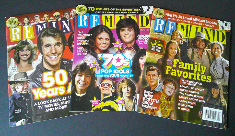 Remind Magazine - Lot of 3 Issues - 70s Pop Idols - Family Favorites ...