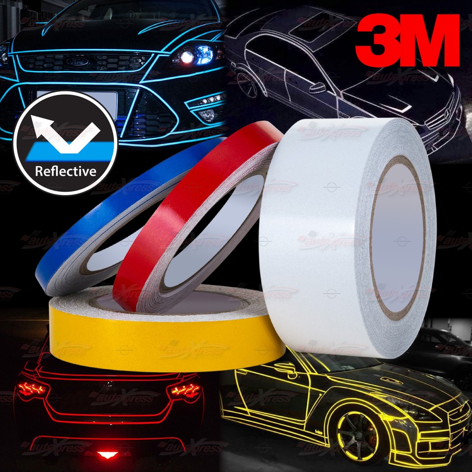 3/8" 9/16" 1" 2" REFLECTIVE Self Adhesive PinStripe Vinyl 3M Decal Tape ...