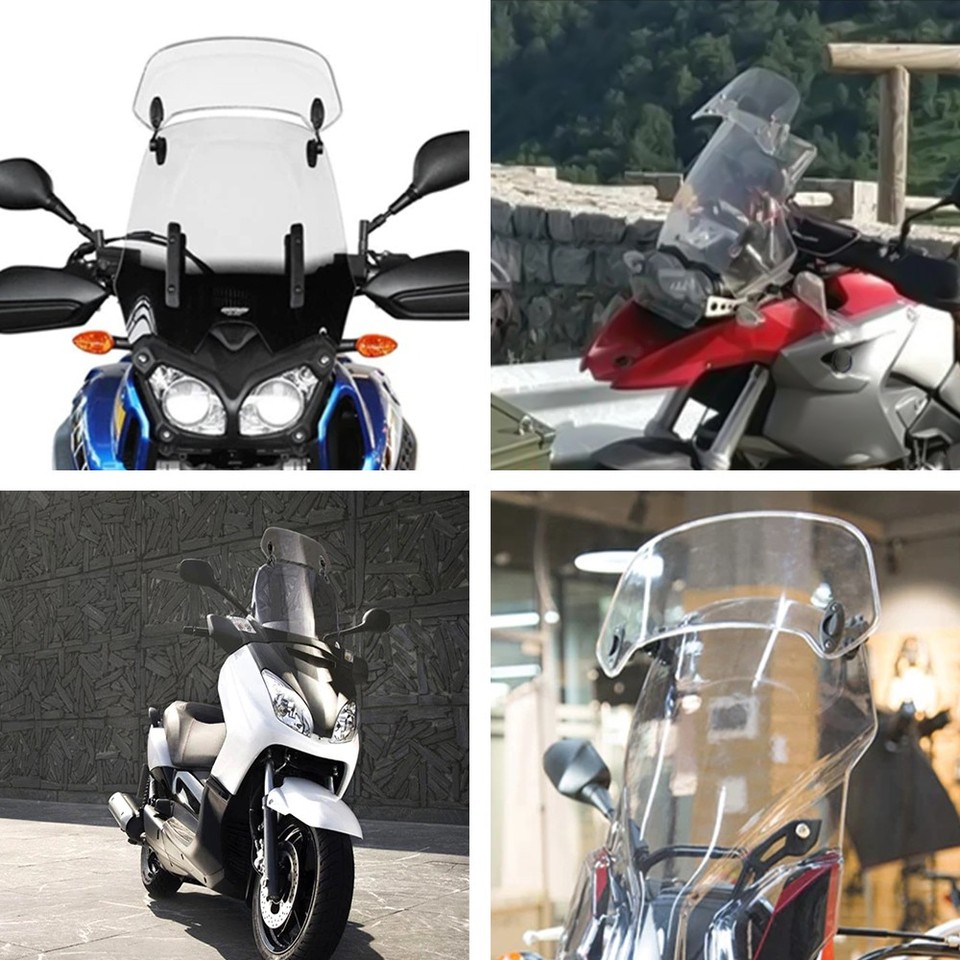 Motorcycle Adjustable Clip On Windshield screen Extension Spoiler Wind ...