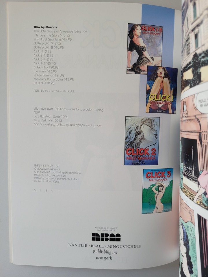 Click 4 by Milo Manara, 2002, NBM Eurotica Paperback 1st ed. Great condition! | eBay