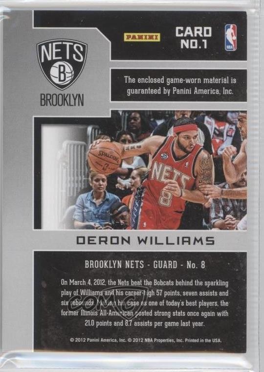 2012-13 Prestige True Colors Materials Deron Williams #1 | eBay