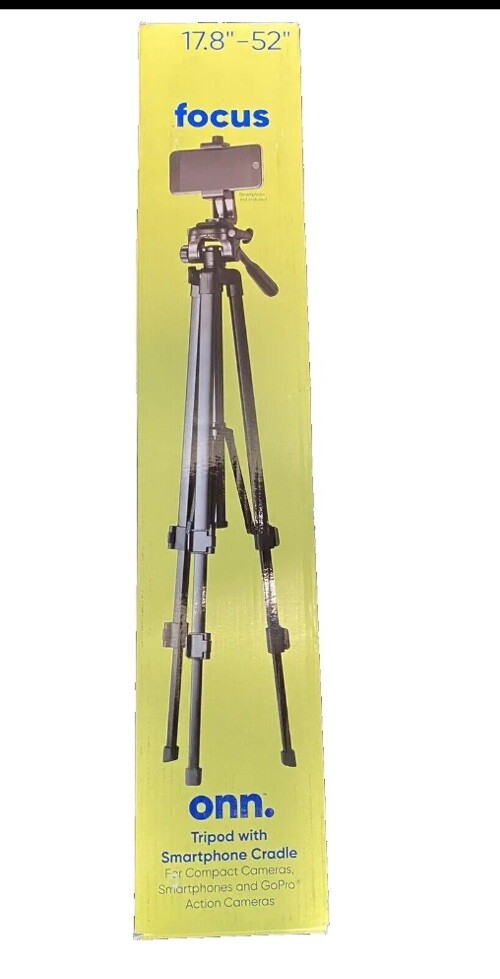 🧿Tripod 17.8”-52” NEW - ONN. 'Focus' - With Smartphone Cradle | eBay