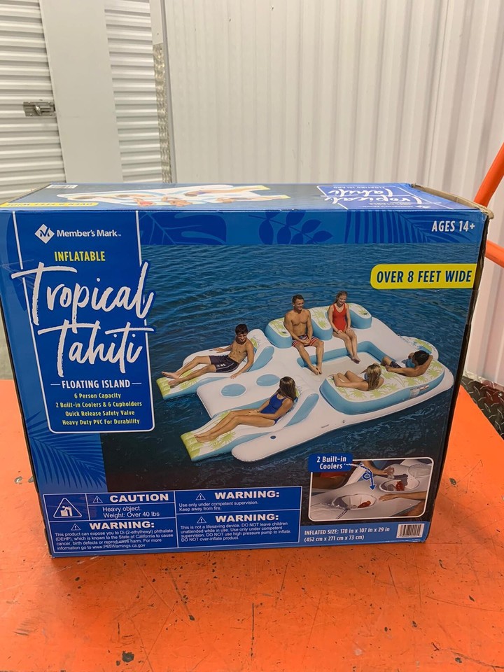 Tropical Tahiti Floating Inflatable Island Pool 193968092955| eBay