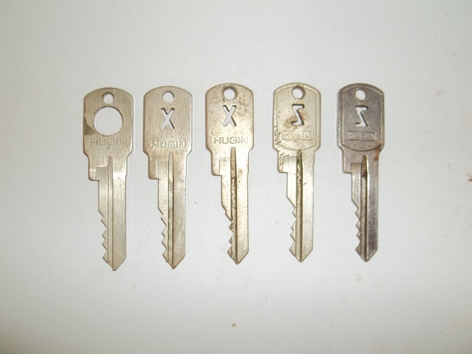 5 Vintage Original Antique Obsolete Hugin Sweda Cash Register Keys | eBay