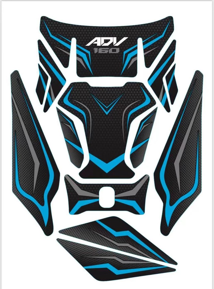3D Fuel Tank Sticker Protector Carbon Fiber Decal Kit For Honda ADV 160 ...