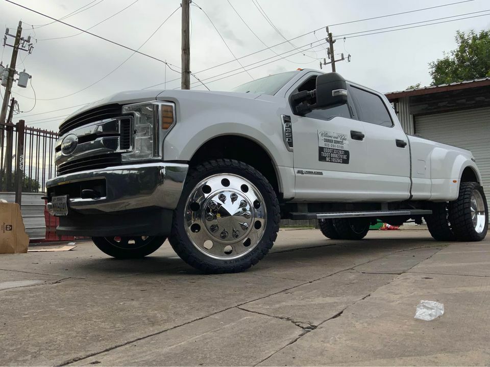 6 NEW 24"New Dually Wheels Classic Alcoa Style 10 Lug rims with caps ...