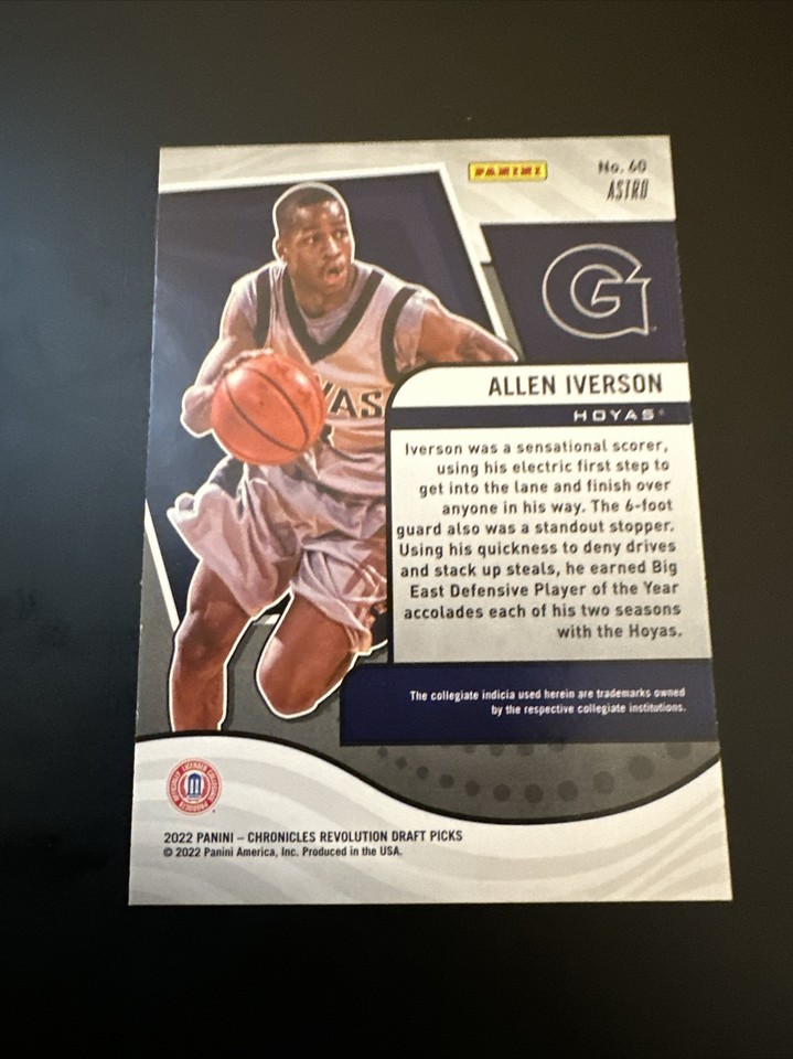 2022 Chronicles Revolution Draft Picks Allen Iverson Astro #60 ...