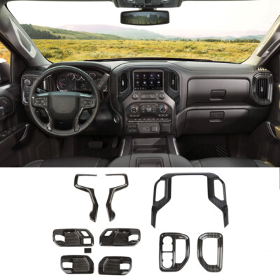 10pcs Center Console Interior Trim Cover Full Set Kit For Chevy ...