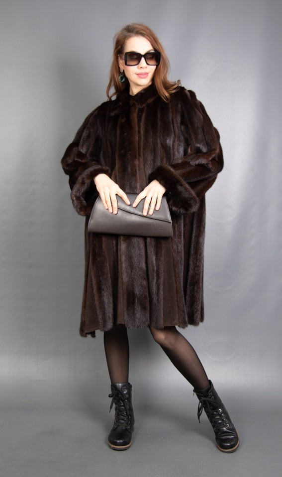 8349 SUPERIOR REVERSIBLE REAL MINK COAT FUR JACKET SWINGER BEAUTIFUL ...