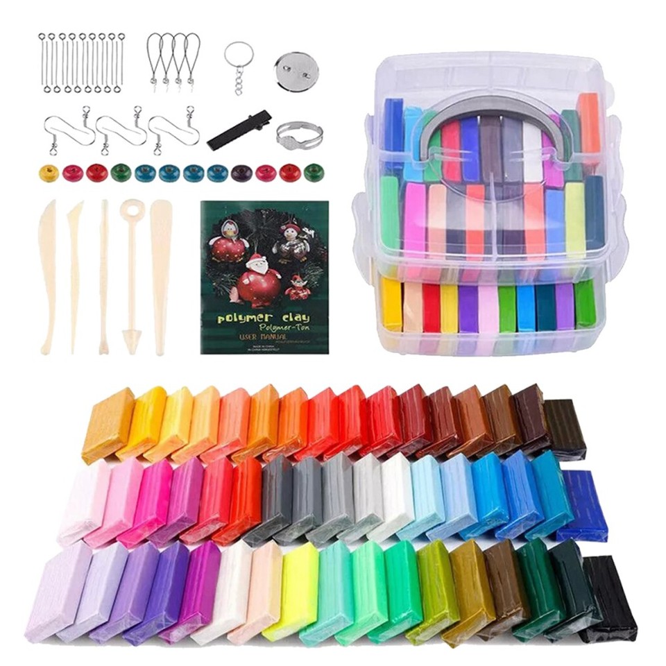 UK! Kids Modelling Clay Set 46/50 Colours Plasticine Putty Strips ...