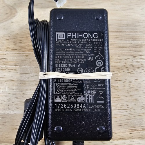 Original PHIHONG PSAA18U-120 Power AC Adapter Charger 12V 1500mA 3PIN ...