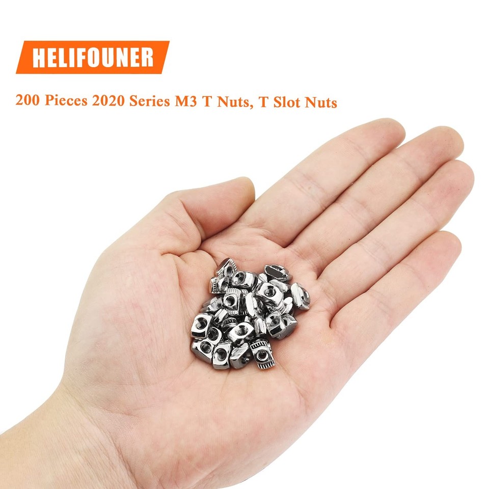 200 Pieces 2020 Series M3 T Nuts, M3 T Slot Nuts for Aluminum Profile ...