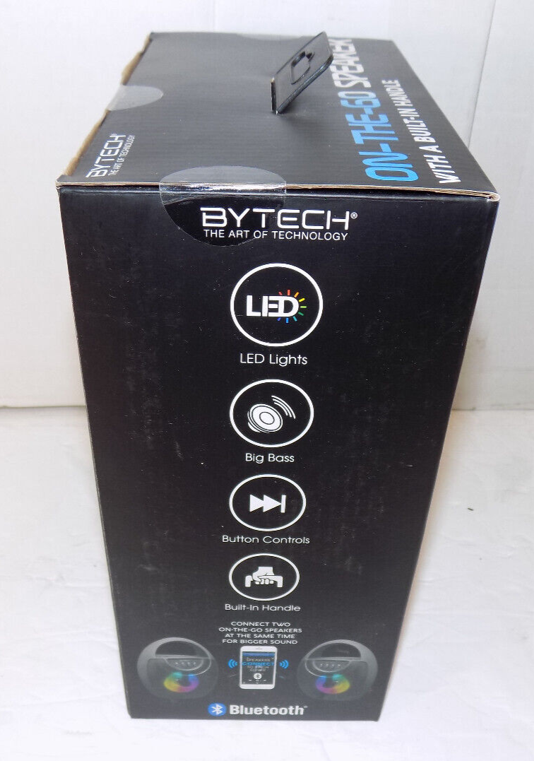 Bytech Bluetooth On the Go Speaker Color Changing Lights FM Aux In Mic ...