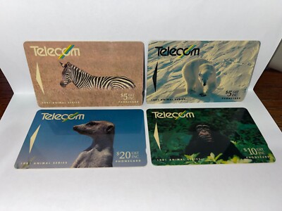 1991 Animal Series Phone Card Set of (4) - Telecom New Zealand | eBay