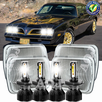 4pcs 4x6" LED Headlights for Pontiac Firebird Trans AM 1977 1978 1979 ...