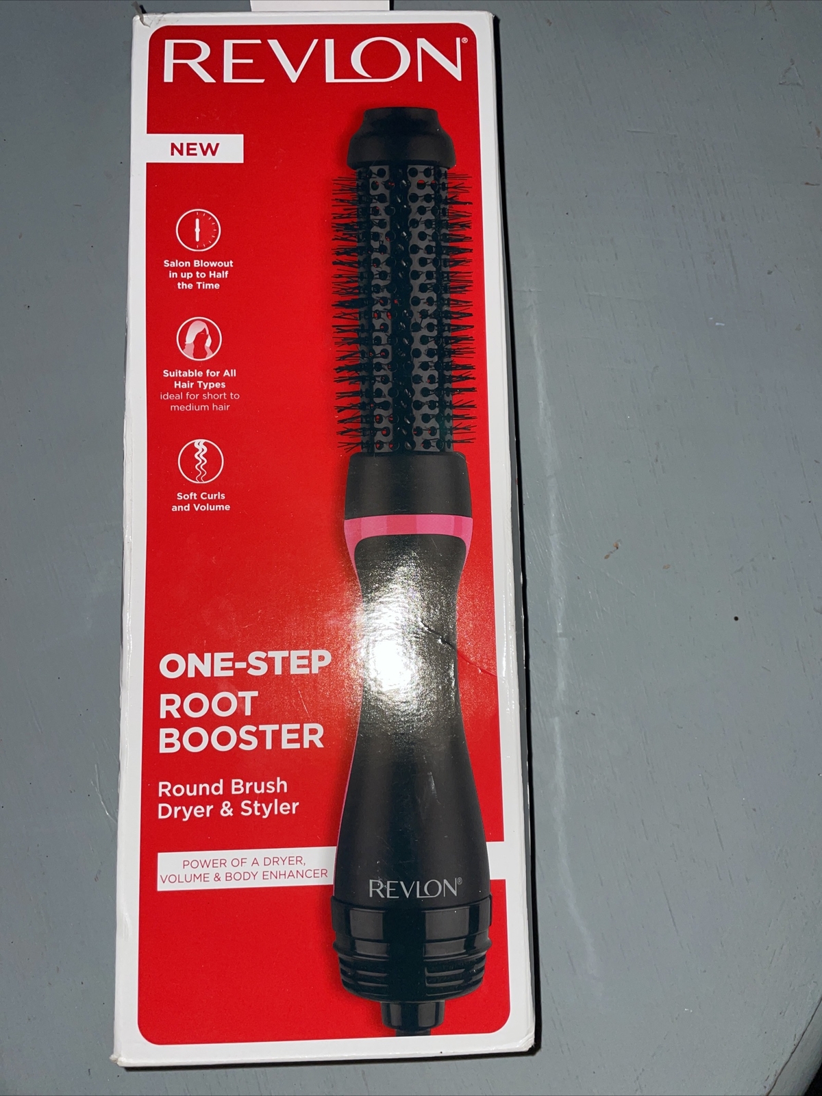 Revlon One Step Root Booster Round Brush Dryer Hair Styler Volume Body ...