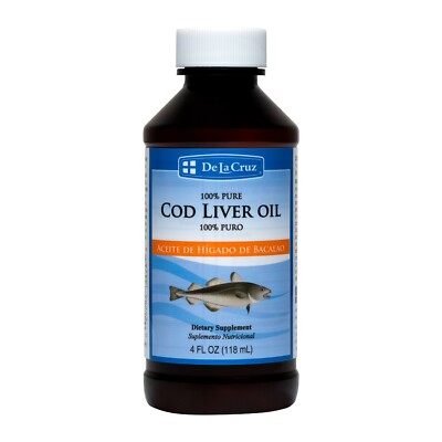 De La Cruz Pure Icelandic Cod Liver Oil Liquid, Wild-Caught 4 FL. OZ ...