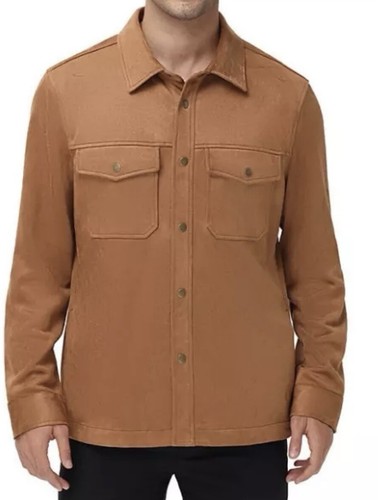 Frye Men's Faux Suede Shirt Jacket Size XL Toffee New | eBay