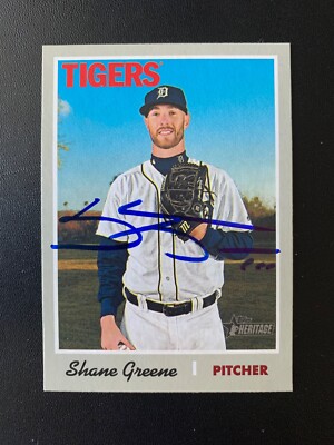 Shane Greene Signed 2019 Topps Heritage #269 Card Detroit Tigers ...