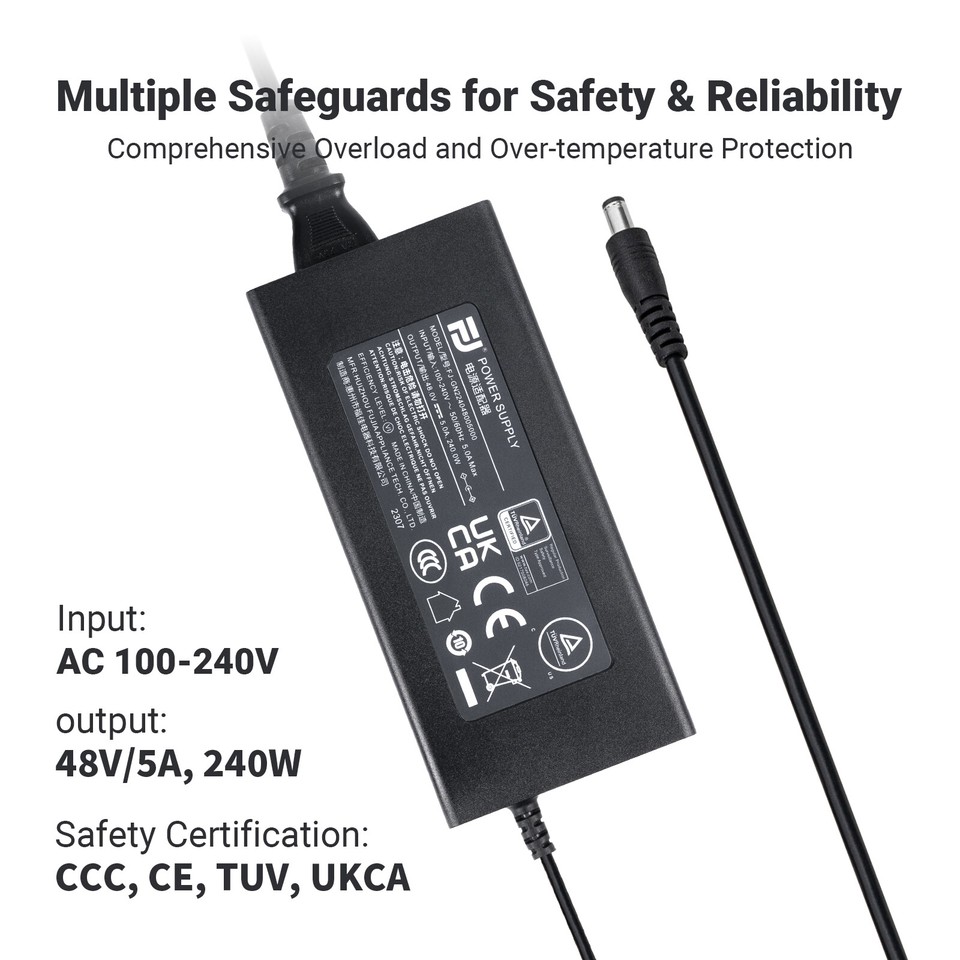 Fosi Audio 48V 5A 10A Power Supply Adapter For TB10D, BT20A PRO,V3,ZA3 ...