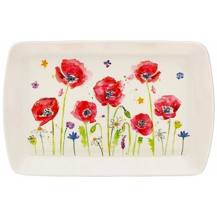 Snack Tray, Poppy Field Design. Ideal for cup of tea, jewellery ...