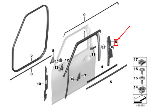 MINI CLUBMAN F54 FRONT RIGHT DOOR COLUMN B COVER 51337344192 7344192 NO ...