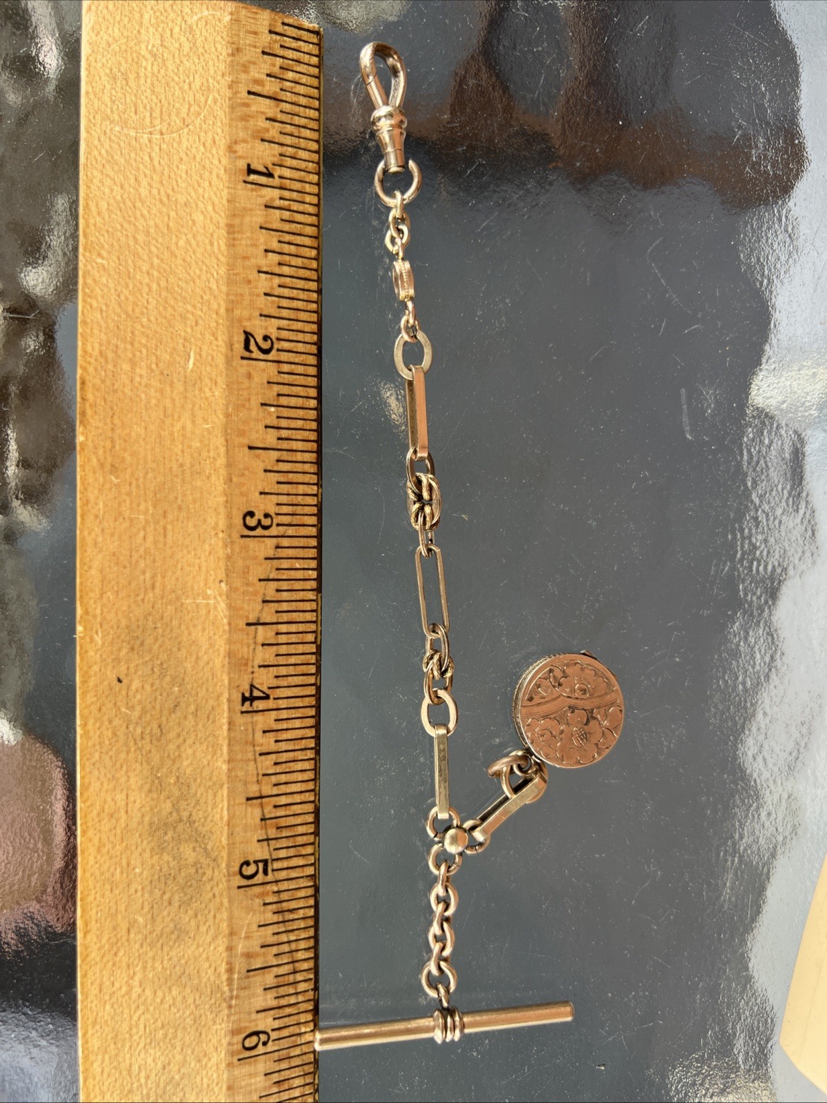 Antique Victorian Watch Fob Chain with Locket Fob Un… - Gem