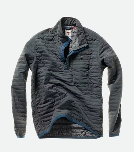 NEW Relwen Men's dark gray wind zip popover Quilted 3/4 snap 2XL | eBay
